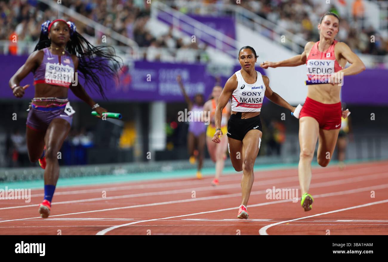 Guangzhou, China. 11th May, 2025. Belgian Delphine Nkansa pictured in ...