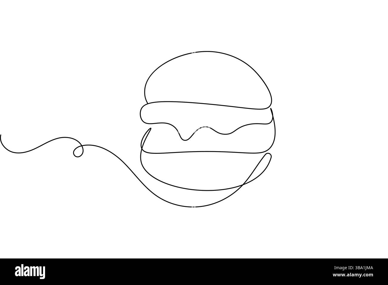 Burger one line drawing minimalist outline vector illustration Stock ...