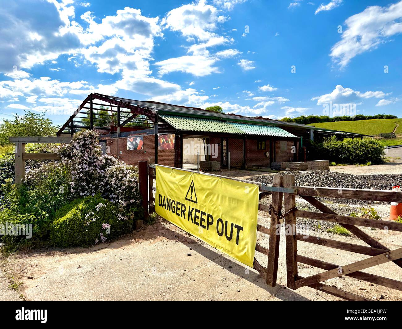 The fire damaged remains of Gonalston Farm Shop, Gonalston ...