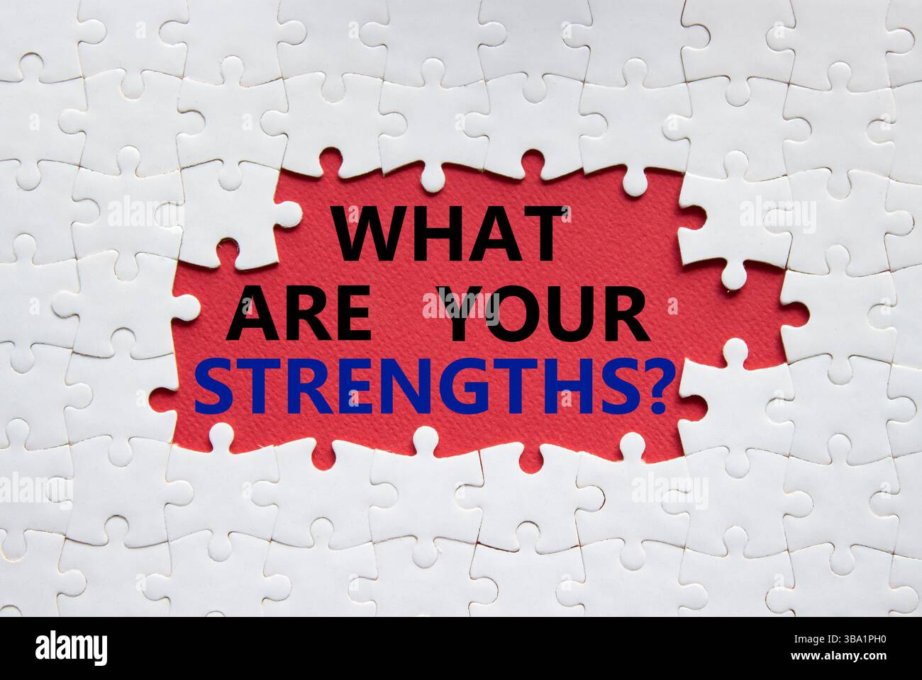 What are your Strengths symbol. White puzzle with words What are your ...