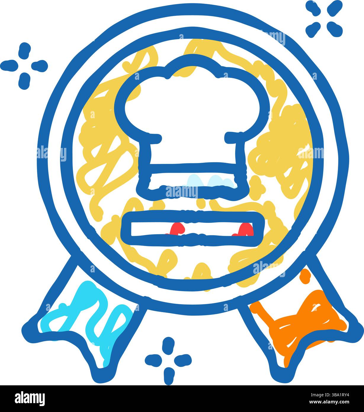 cooking competitions restaurant chef icon doodle illustration Stock ...