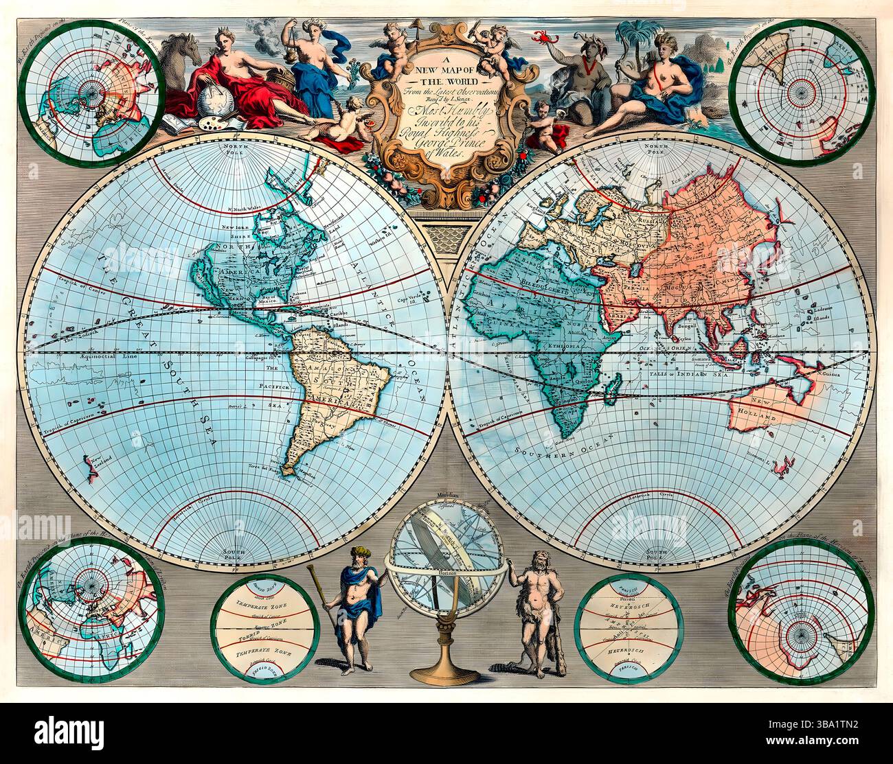 Vintage World Map – Beautifully Crafted Antique Global Cartography with ...