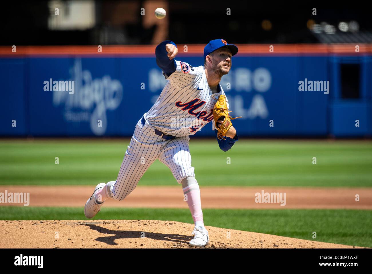 New York Mets pitcher Griffin Canning (46) throws during the second ...