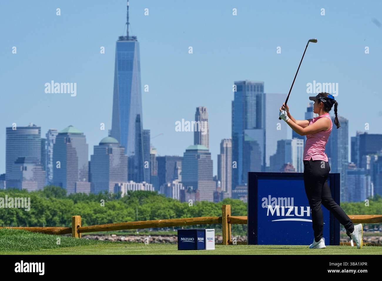 Andrea Lee hits off the 14th tee during the final round of the Mizuho ...