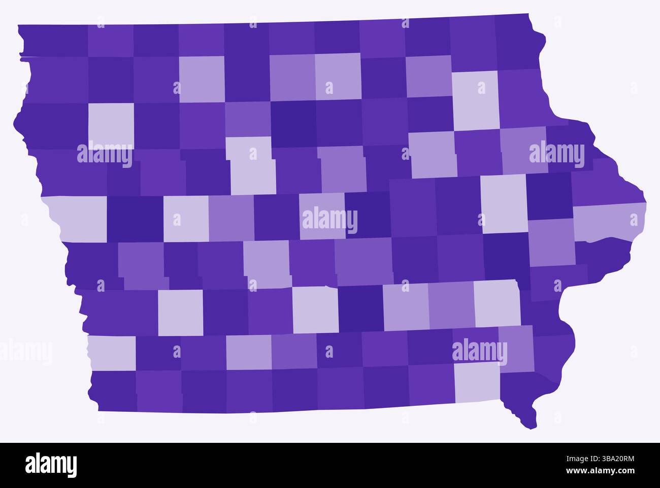 Map of Iowa with counties. Just a simple state border map with county ...