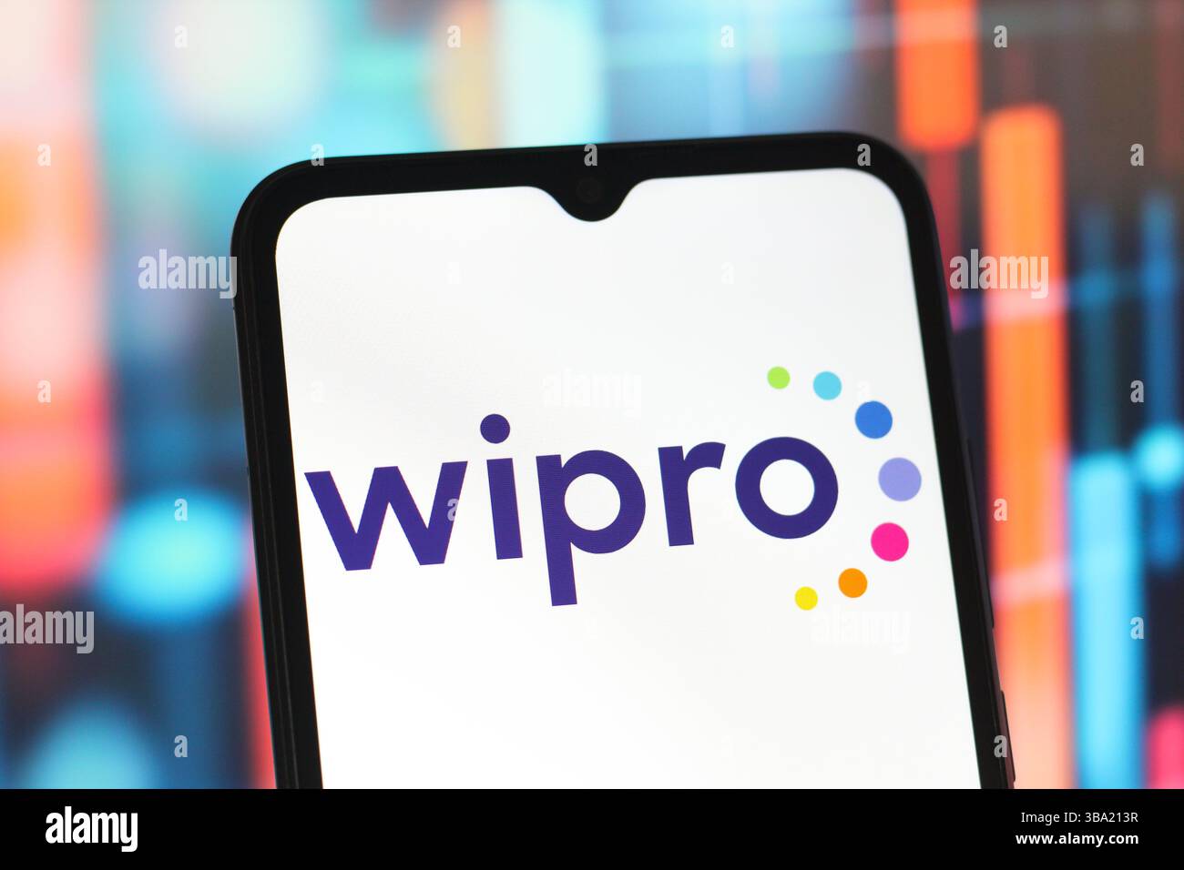In this photo illustration, the Wipro Technologies logo is seen ...