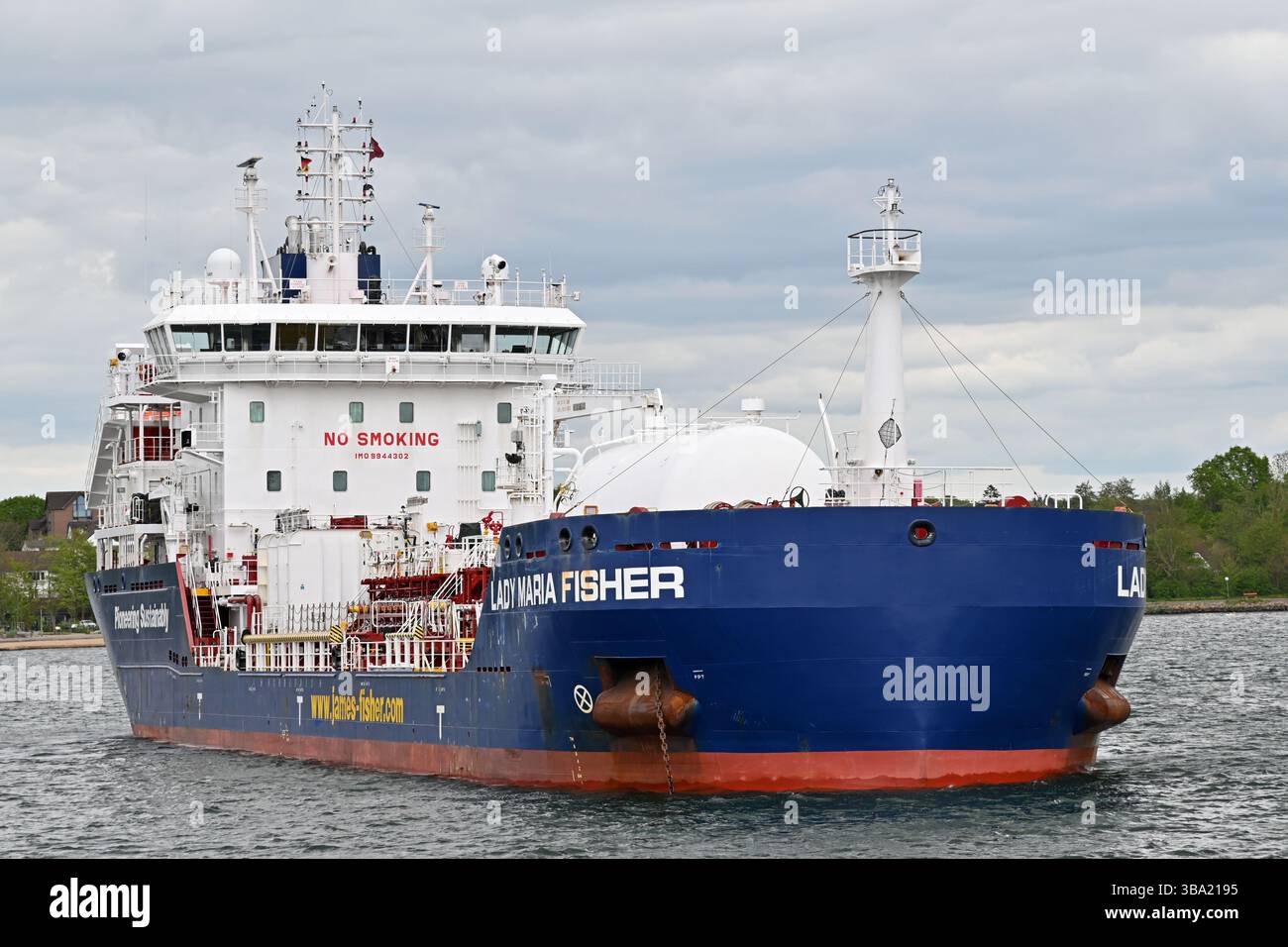 Chemical / Oil Products Tanker LADY MARIA FISHER at anchor at the Kiel ...