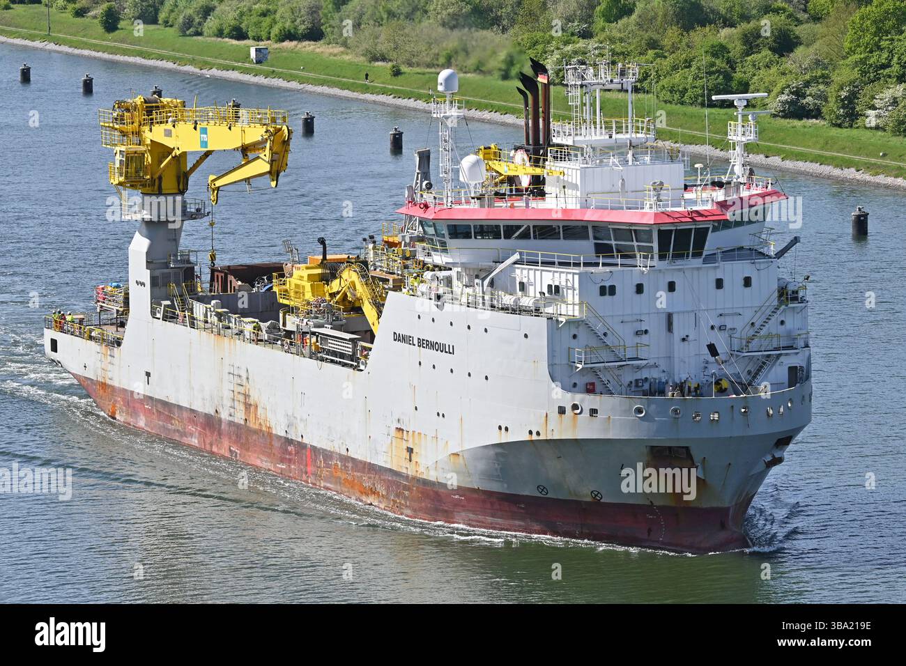 Pipe Burying Vessel DANIEL BERNOULLI passing the Kiel Canal Stock Photo ...