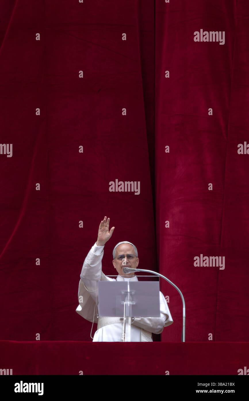Vatican City, Vatican, 11 May 2025. Pope Leo XIV gives his blessing ...
