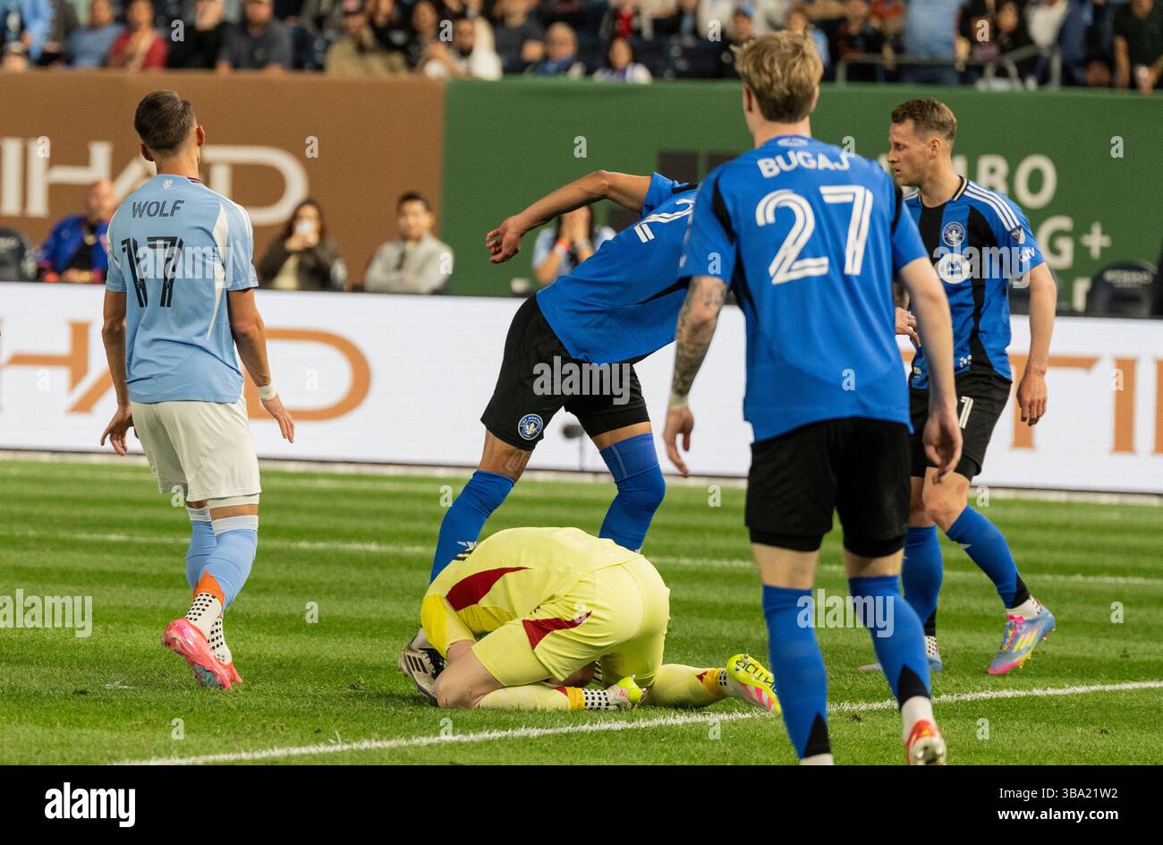 New York, USA. 10th May, 2025. Goalkeeper Jonathan Sirois (40 of CF ...