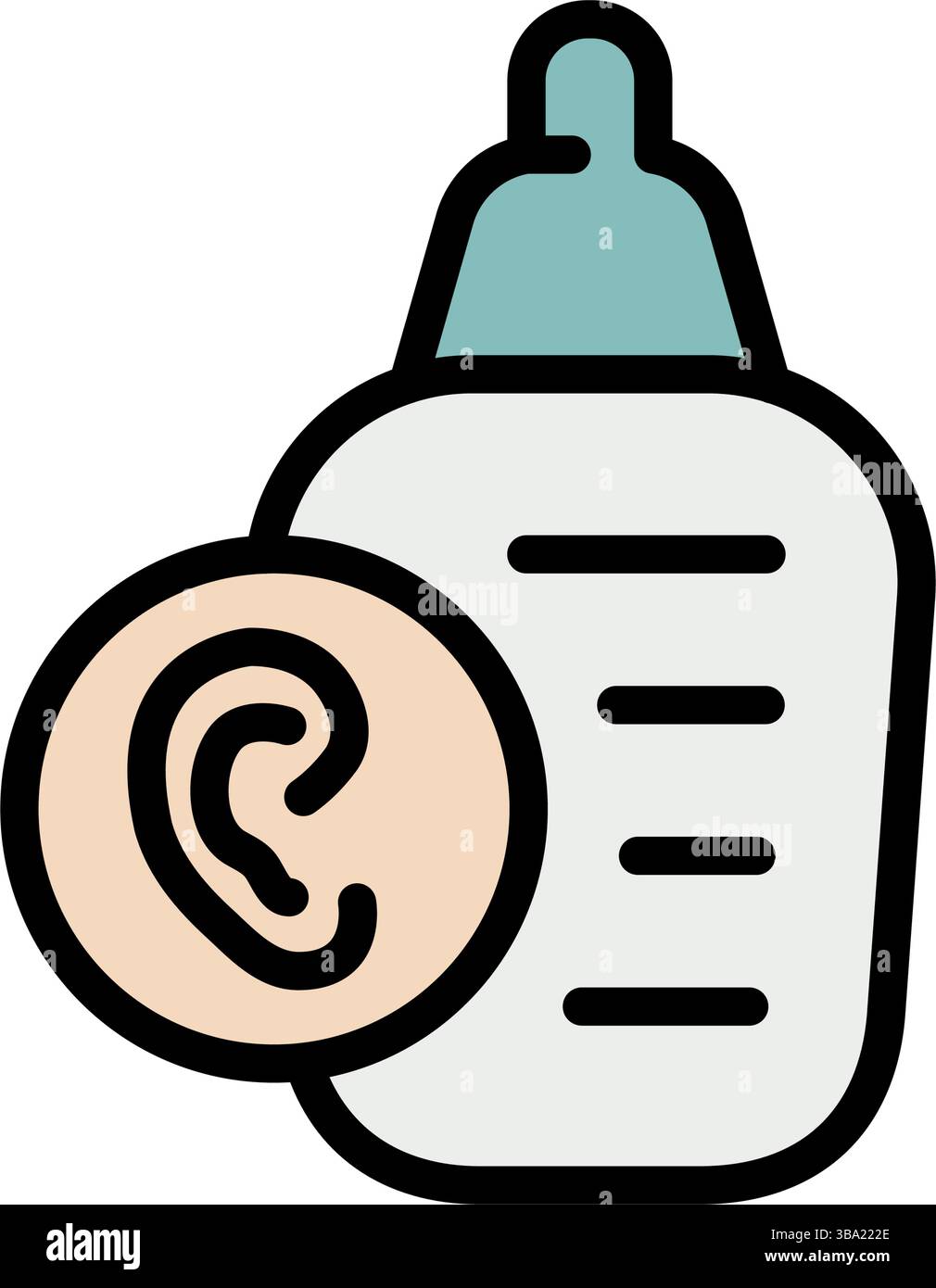 Medical ear drops color icon, treatment otitis, simple symbol on white ...