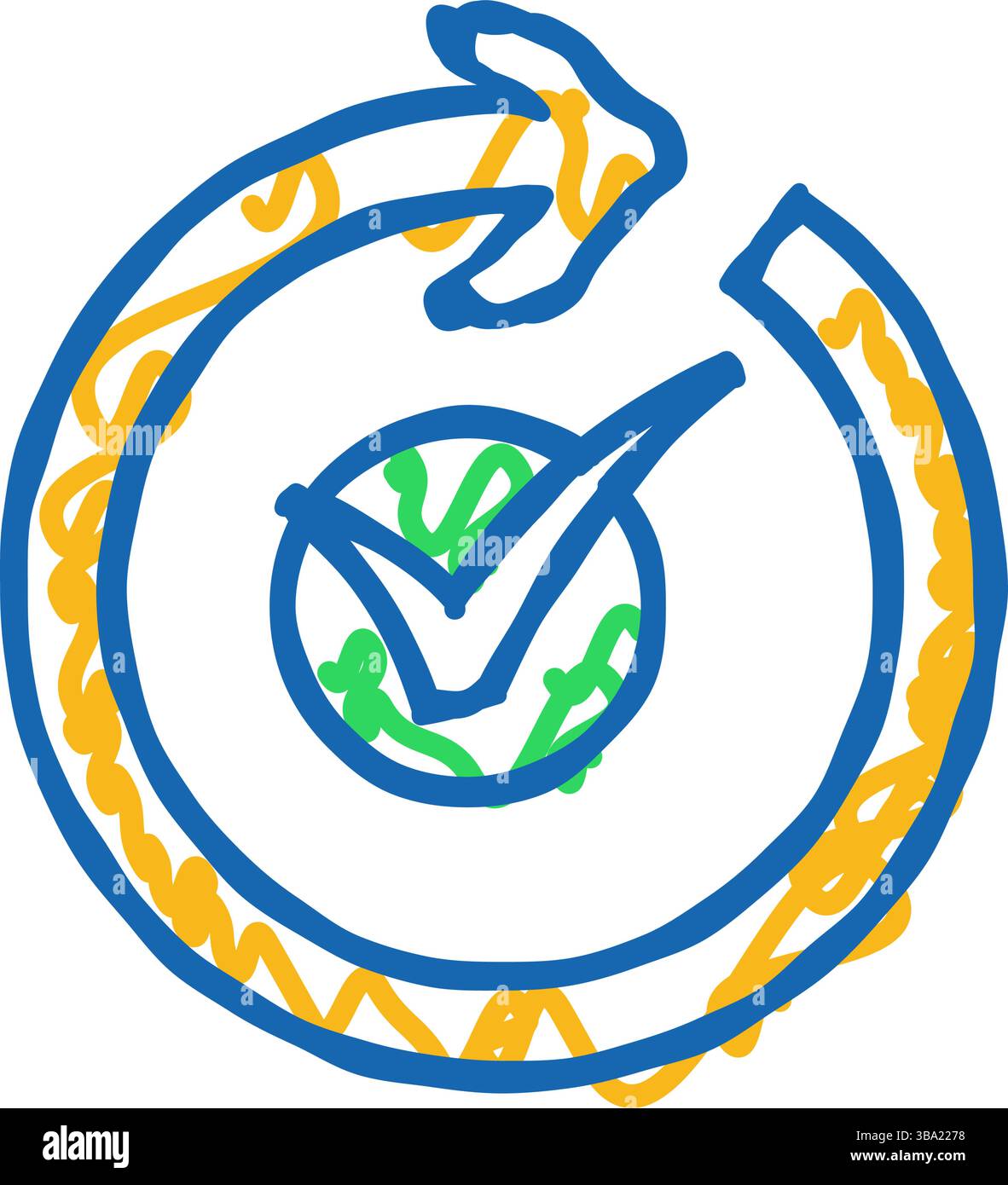 successful update mark icon doodle illustration Stock Vector Image ...