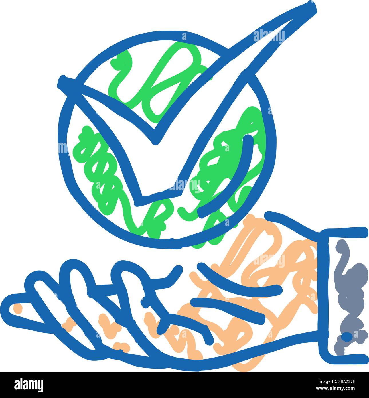 hand check mark icon doodle illustration Stock Vector Image & Art - Alamy