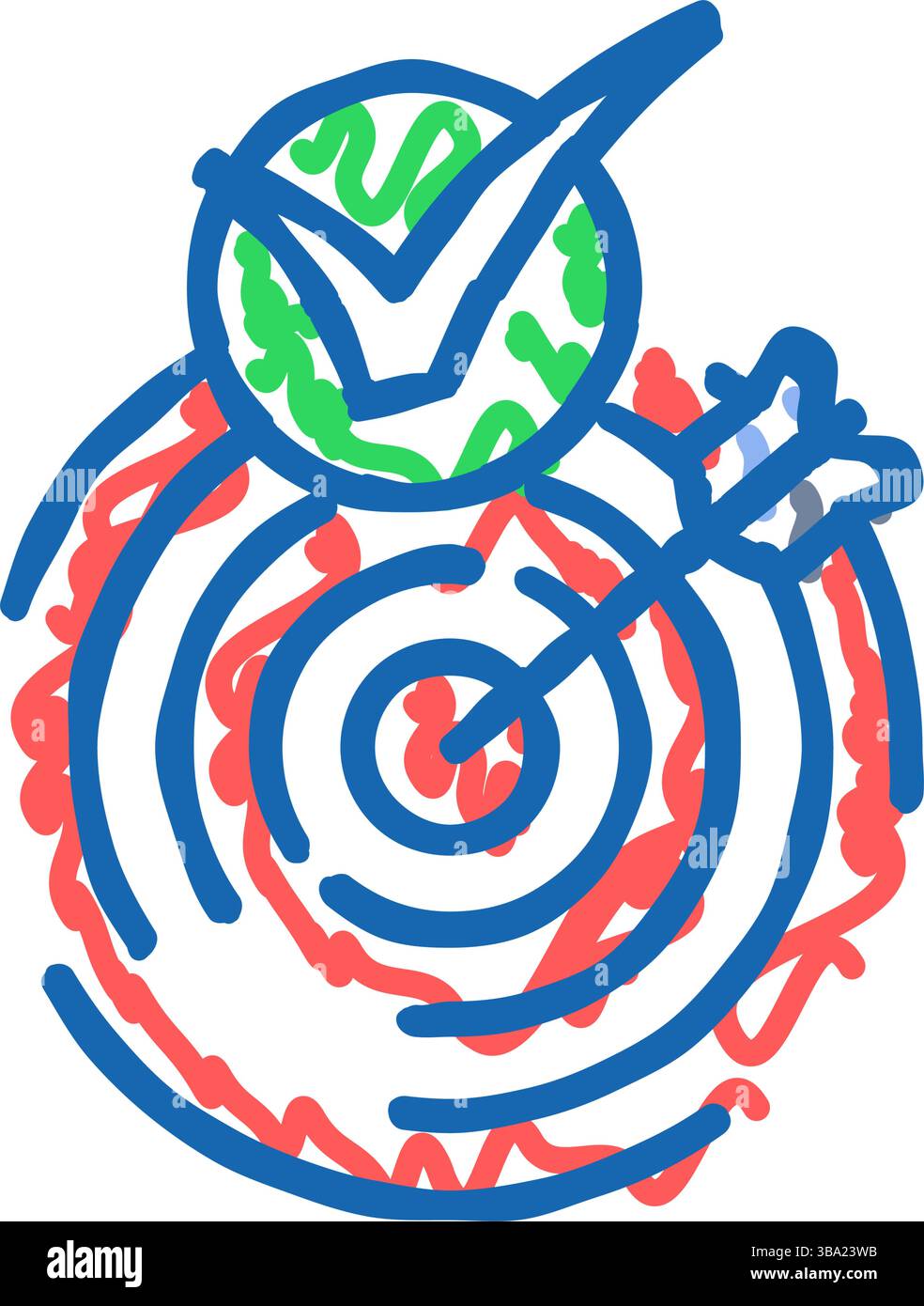 arrow target check mark icon doodle illustration Stock Vector Image ...