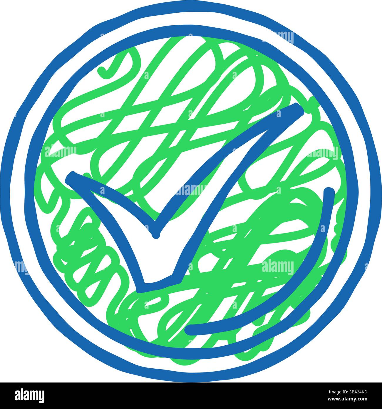 check mark circle icon doodle illustration Stock Vector Image & Art - Alamy