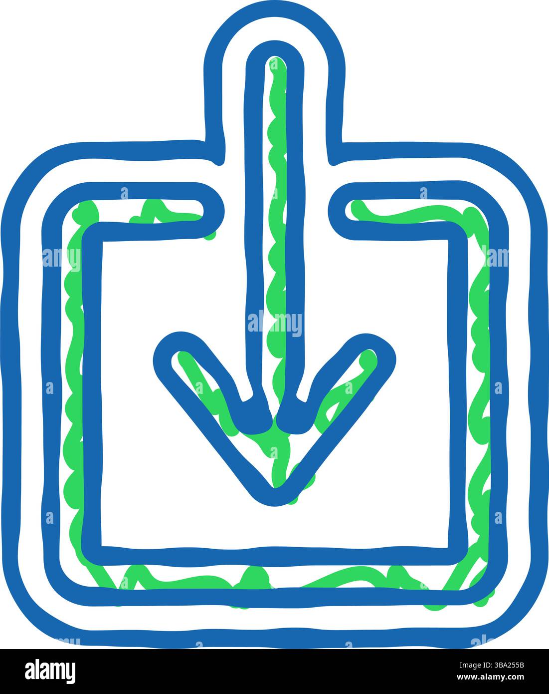 down arrow data loading icon doodle illustration Stock Vector Image ...