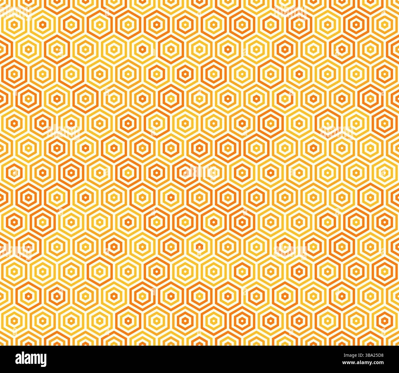 Tileable Hexagon Pattern. Stacked hexagon bold mosaic cell. Orange ...