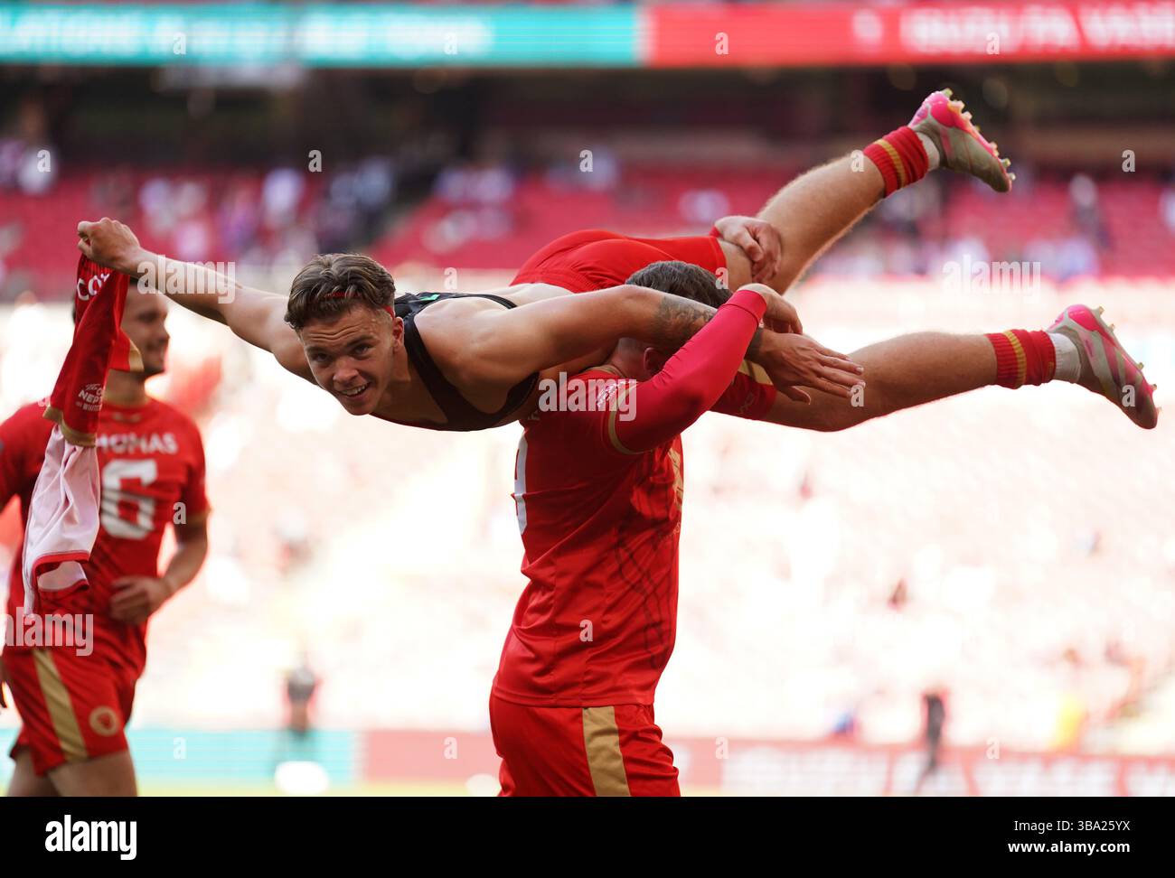 Whitstable Town's Fin Cotton celebrates at the end of the Isuzu FA Vase ...
