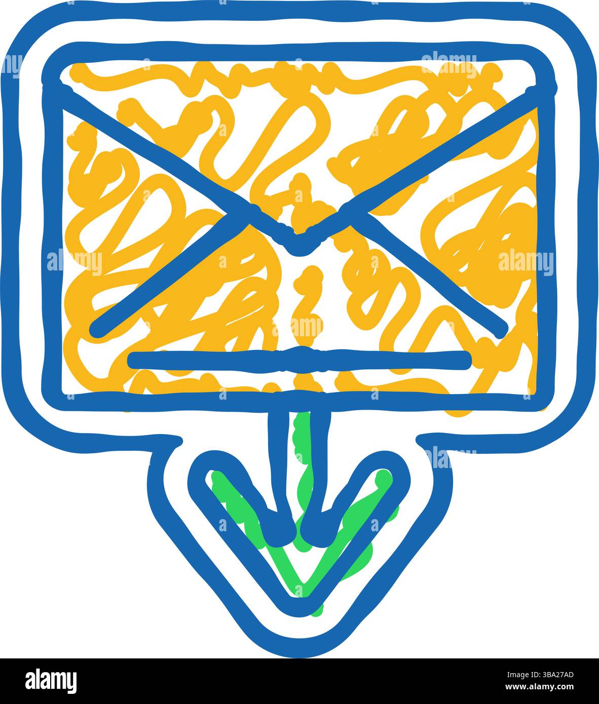 closed envelope message loading icon doodle illustration Stock Vector ...