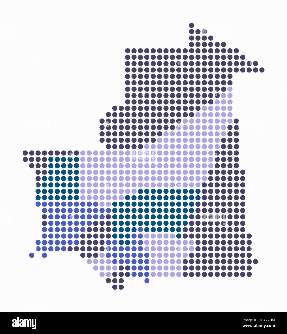 Mauritania dotted map. Digital style map of the country on white ...