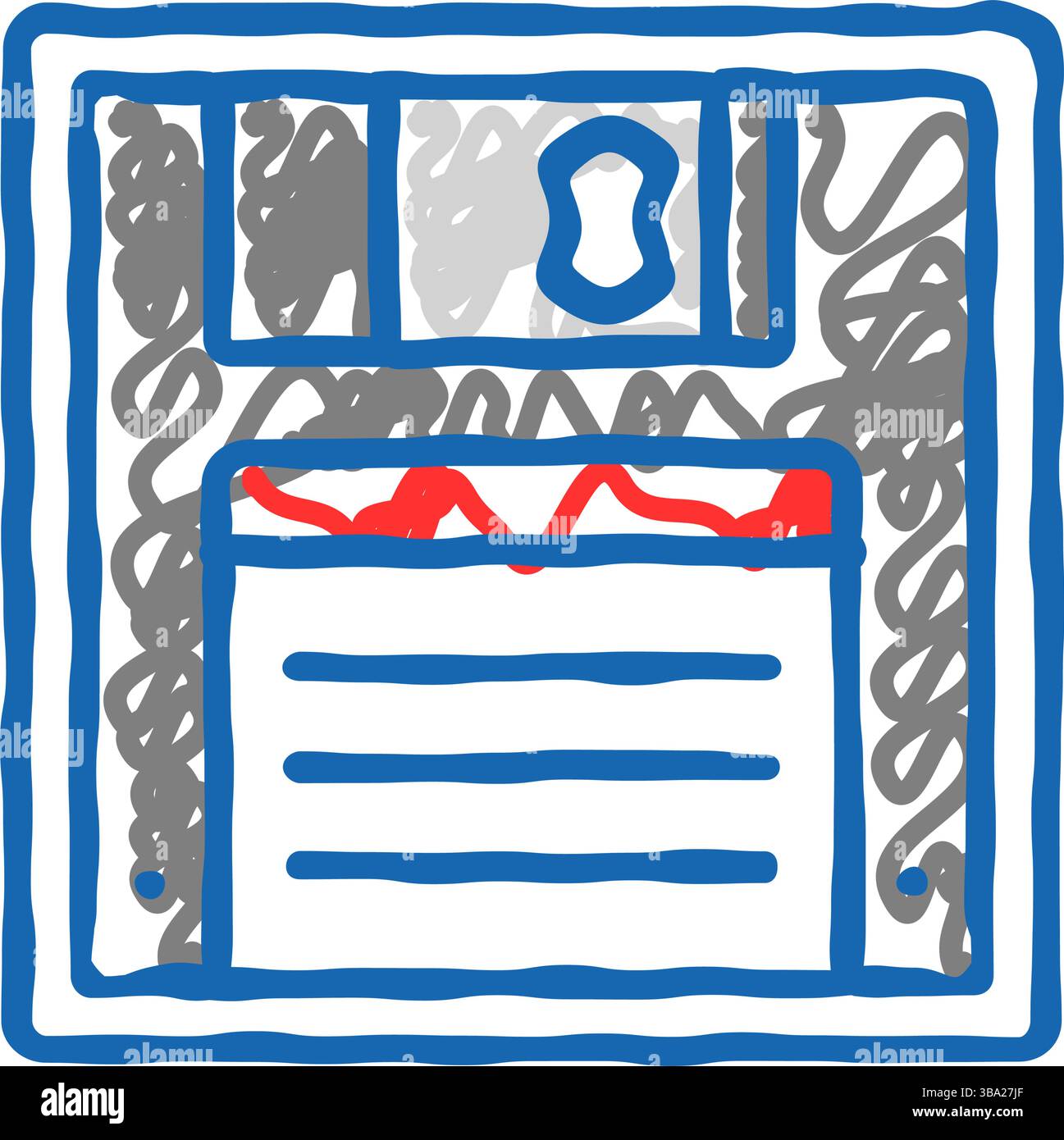 floppy disk saving loading data icon doodle illustration Stock Vector ...