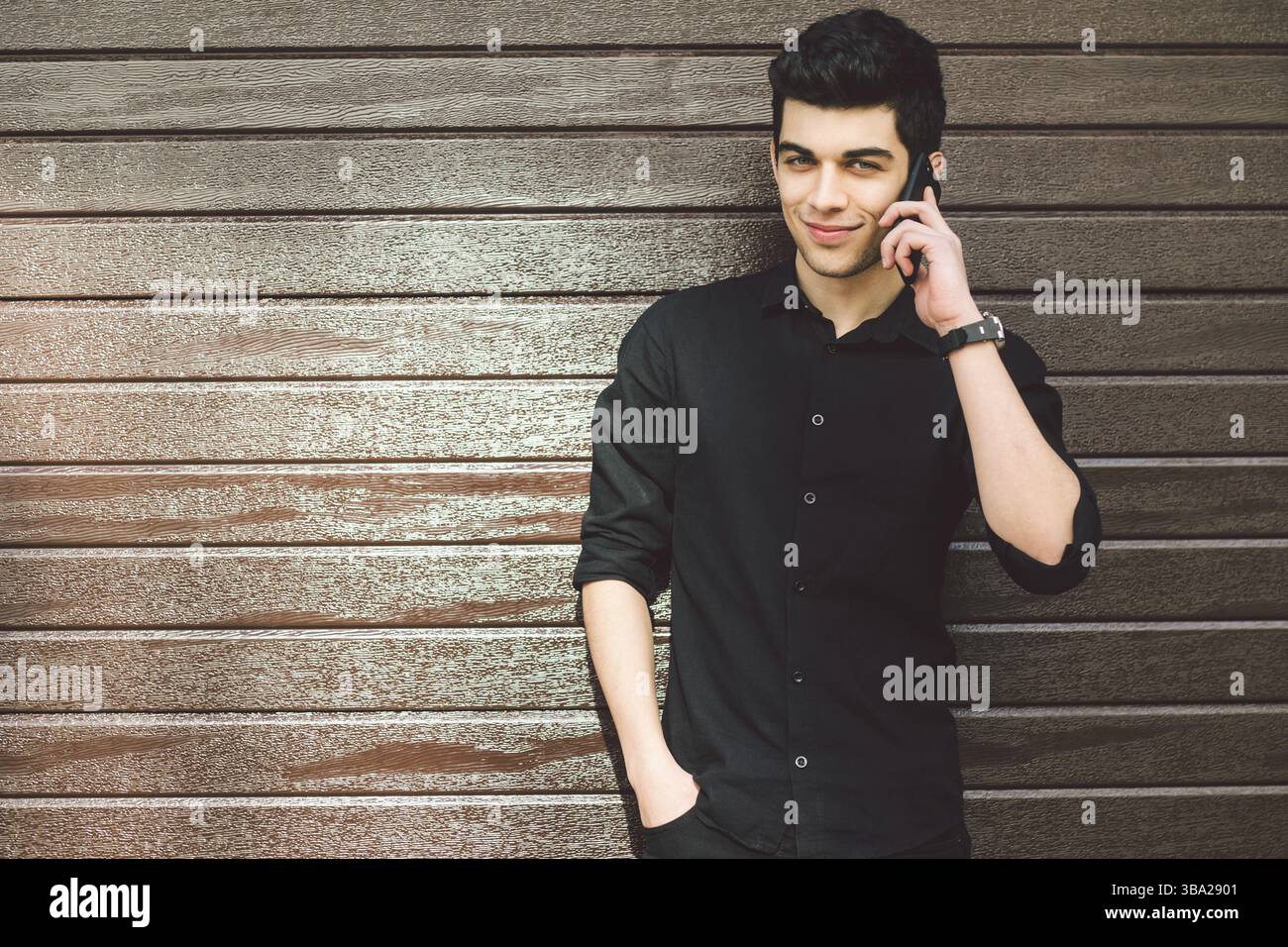 Portrait model young handsome male suspect Turkish middle eastern ...