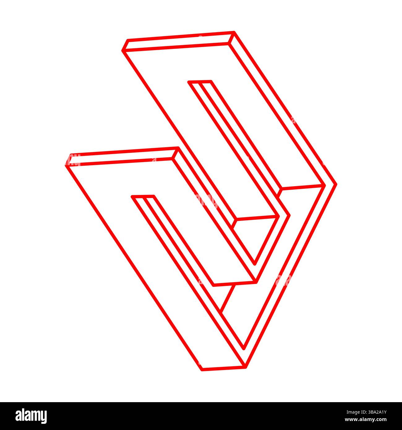 Optical illusion shapes. Optical art objects. Impossible figure. Escher style. Logo. Geometry ...