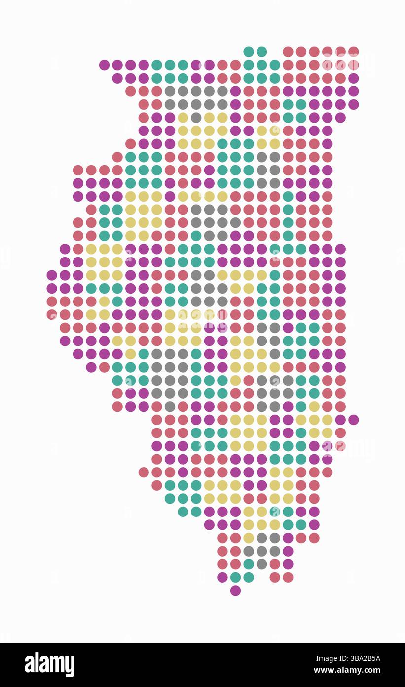 Illinois dotted map. Digital style map of the state on white background ...
