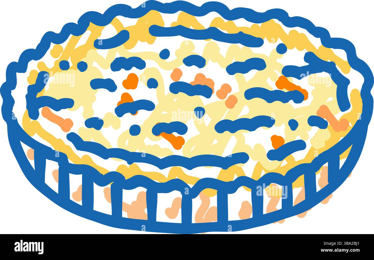 quiche lorraine french cuisine icon doodle illustration Stock Vector ...