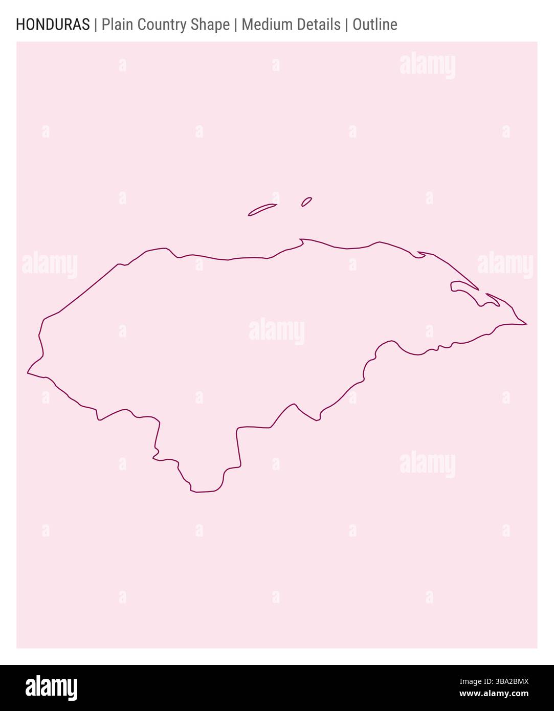 Honduras plain country map. Medium Details. Outline style. Shape of ...