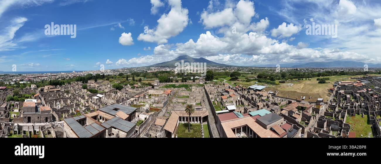 panoramic aerial view of Historic streets of Ancient roman city of ...