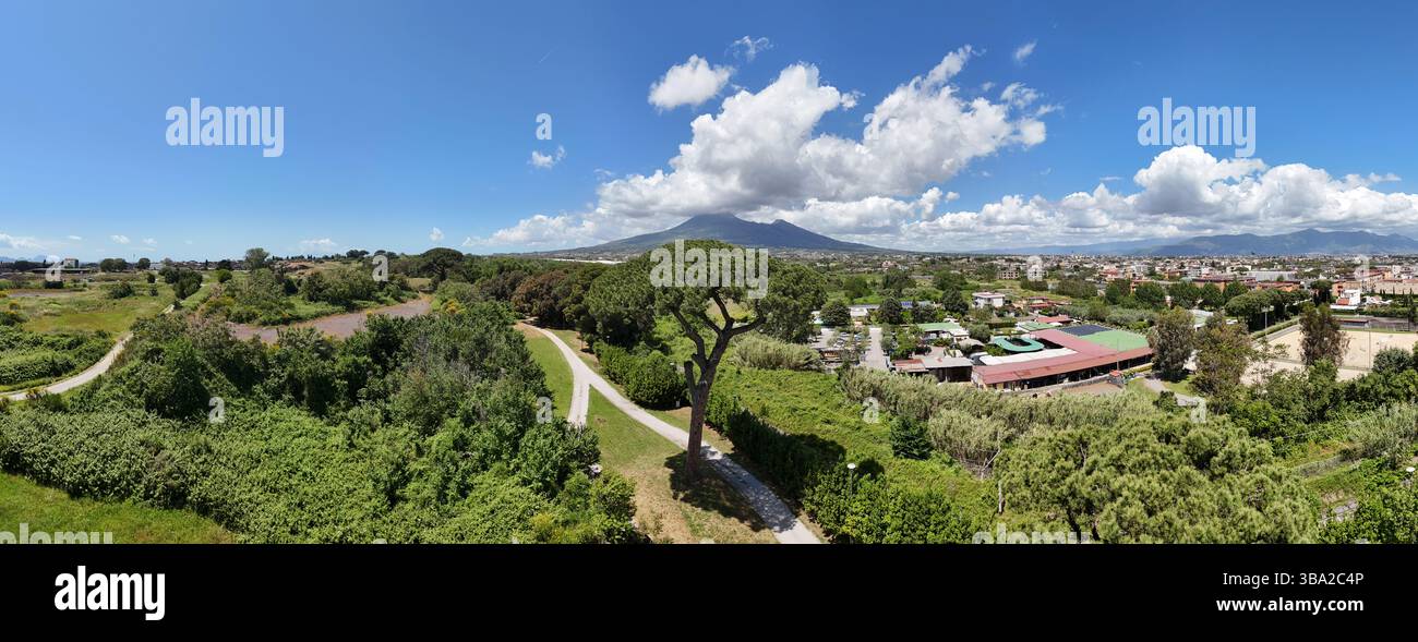 panoramic aerial view of Historic streets of Ancient roman city of ...