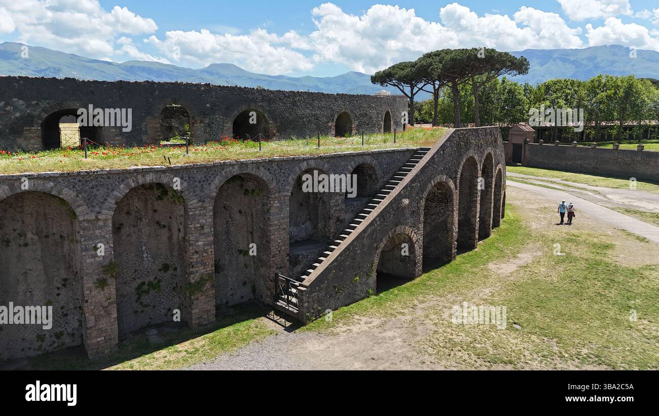 aerial view of the Amphitheatre of Pompeii, Historic World Heritage ...
