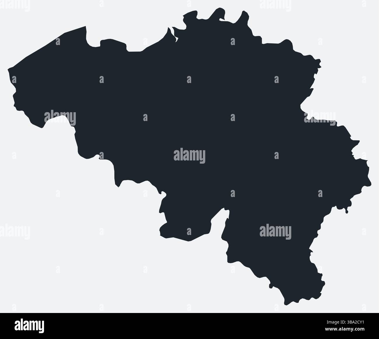 Belgium map. Just a simple border map. Shape of the country. Flat blank ...