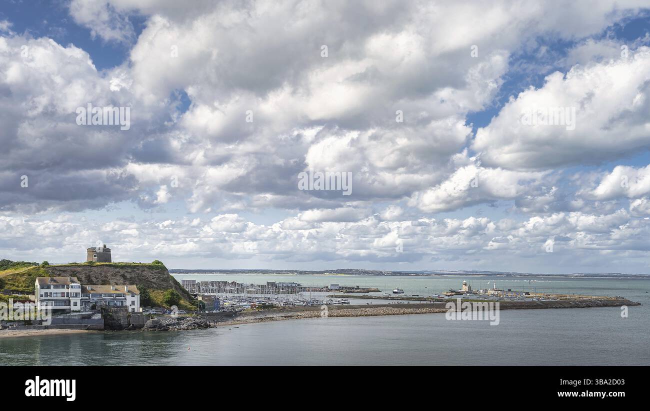 Howth marina and Martello Tower seen from Howth cliff walk, popular ...