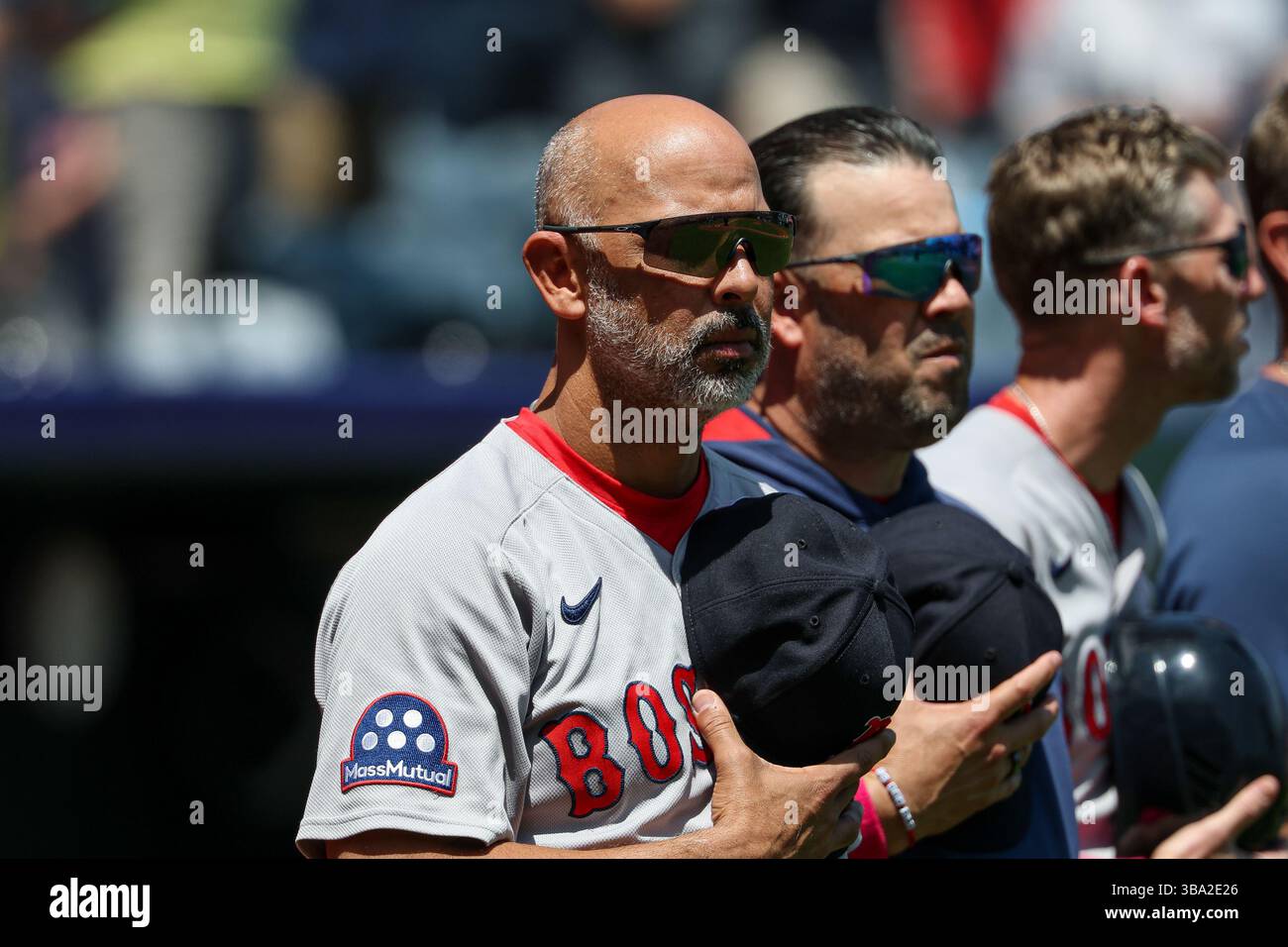 Kansas City, MO, USA. 11th May, 2025. Boston Red Sox manager Alex Cora ...