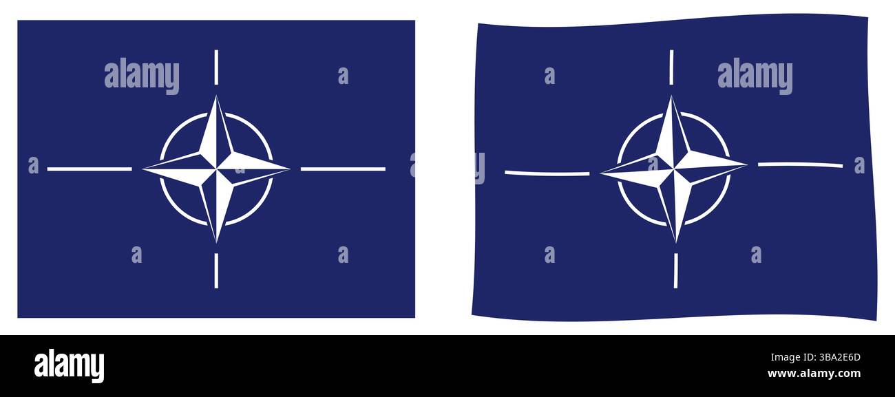 North Atlantic Treaty Organization (NATO) flag. Simple and slightly ...
