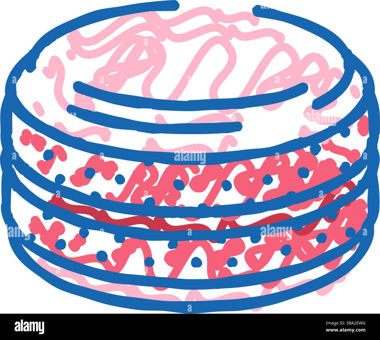 french macarons cooking icon doodle illustration Stock Vector Image ...