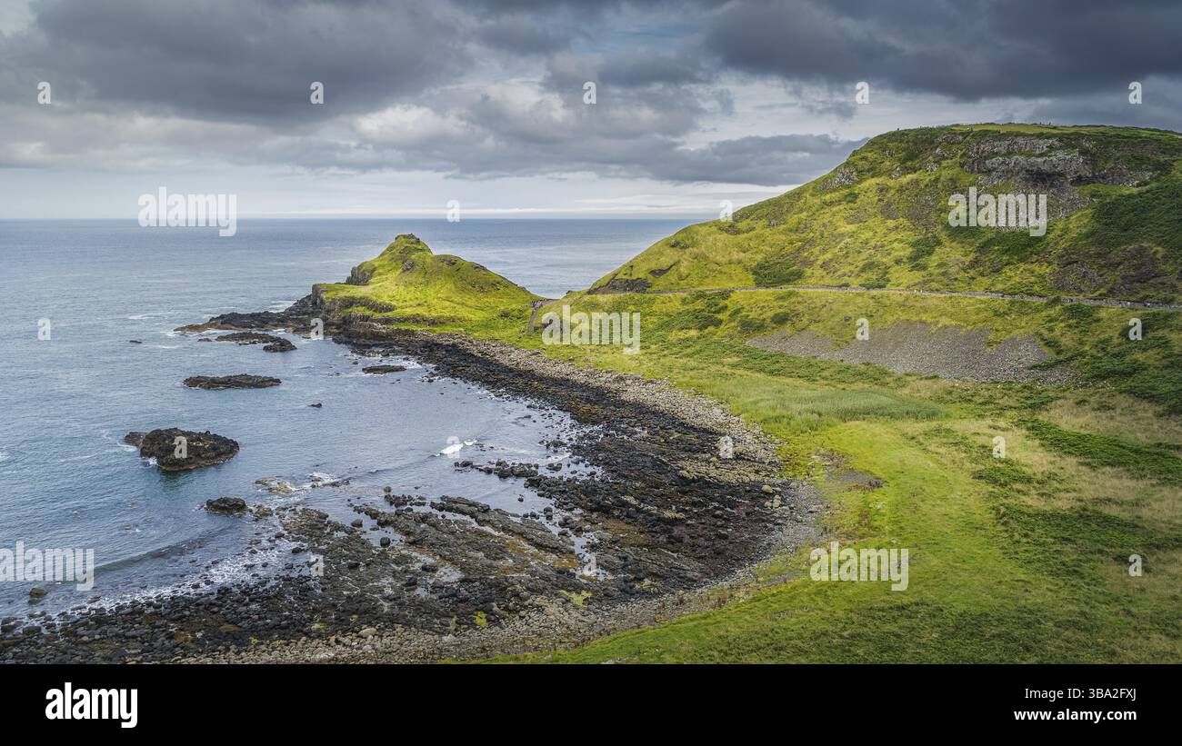The Giants Causeway seen from the top of the cliff, part of Wild ...