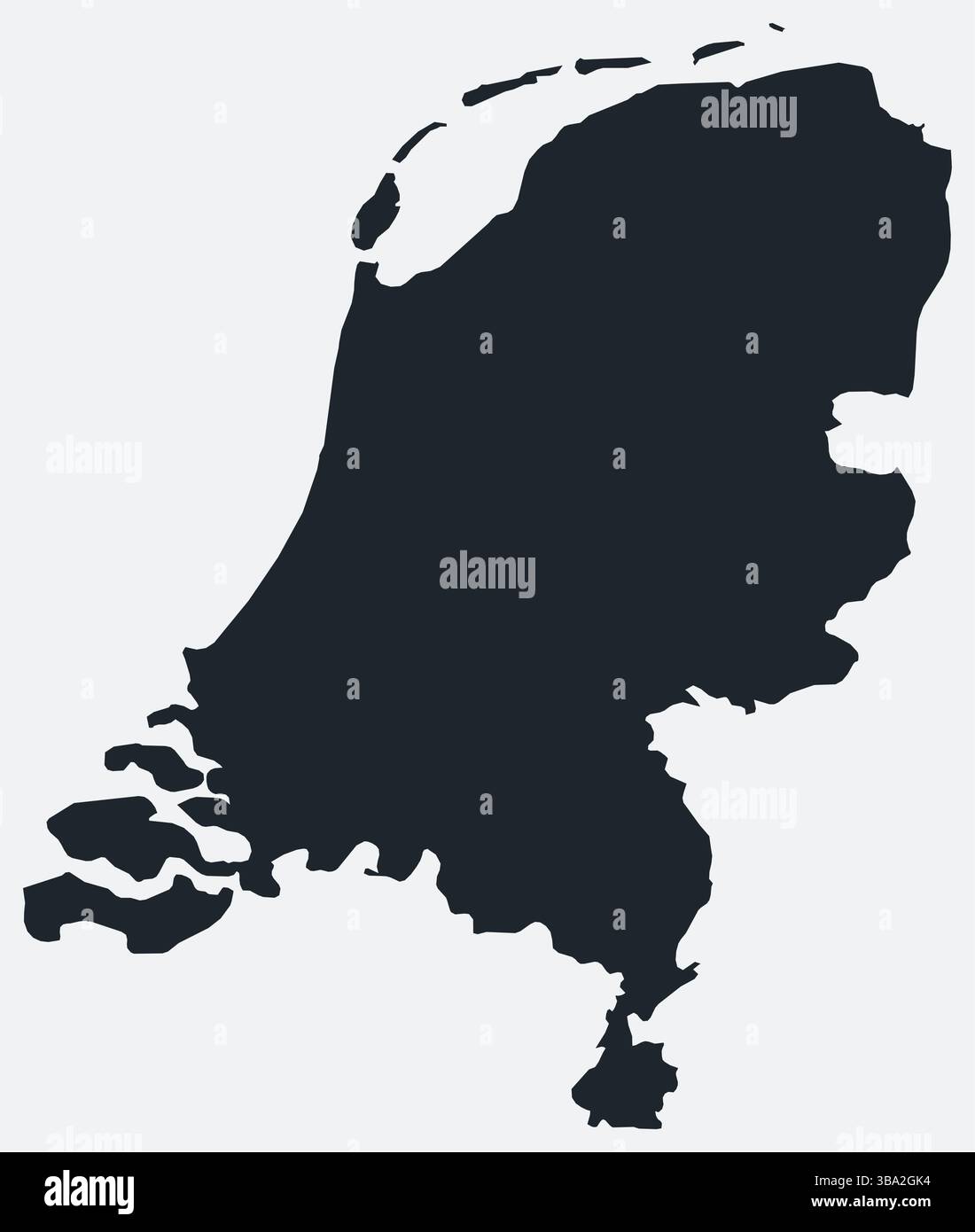 Netherlands map. Just a simple border map. Shape of the country. Flat ...