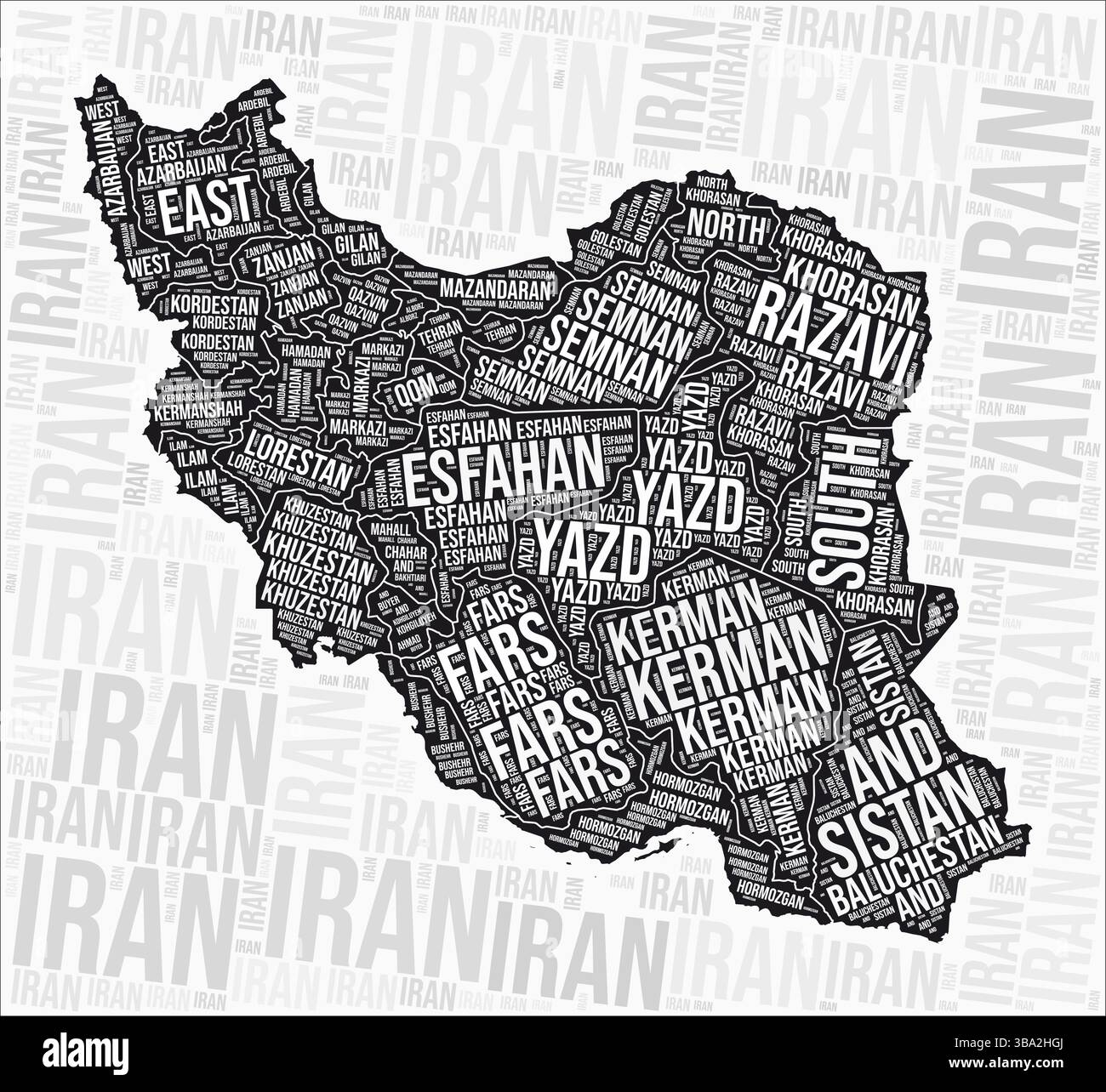 Black iran map hi-res stock photography and images - Alamy