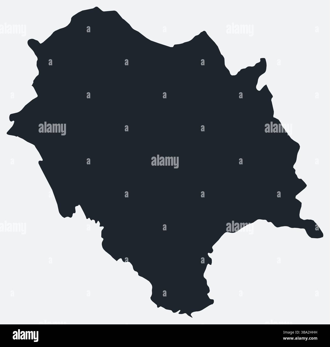 Himachal Pradesh map. Just a simple border map. Shape of the state ...