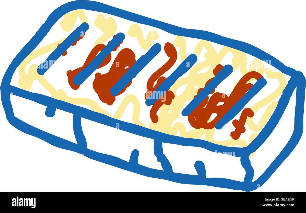halloumi cheese greek cuisine icon doodle illustration Stock Vector ...