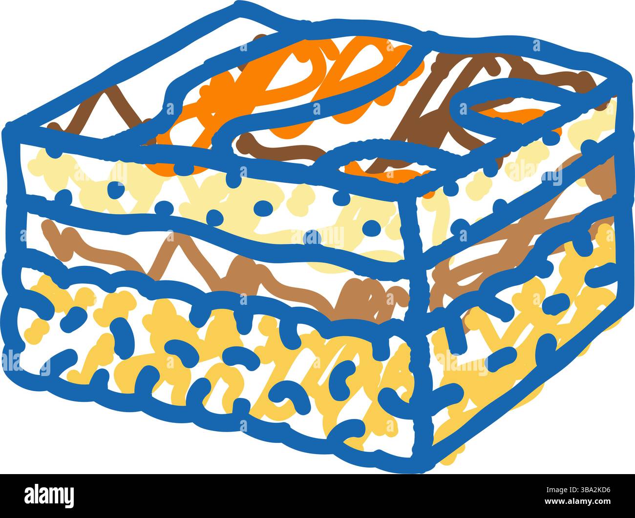 pastitsio greek cuisine icon doodle illustration Stock Vector Image ...
