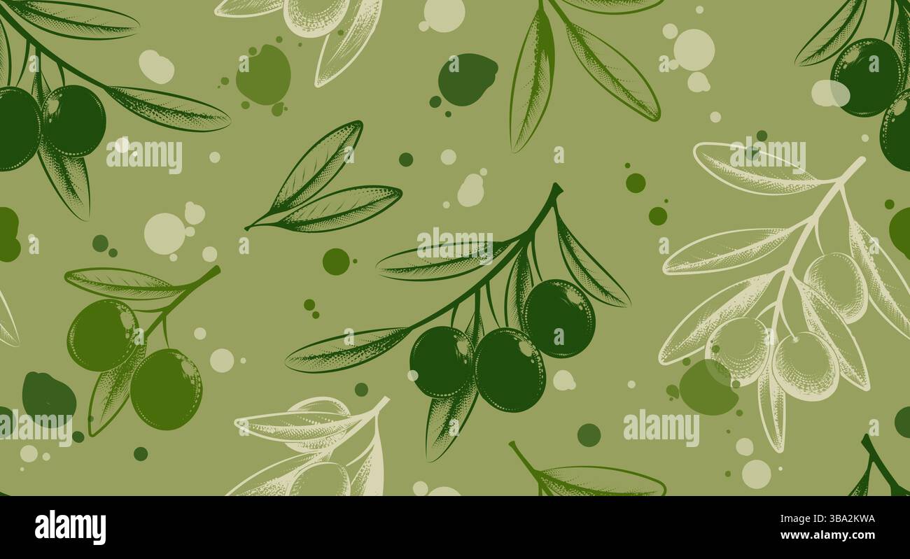 Green olive branches on Stock Vector Images - Alamy