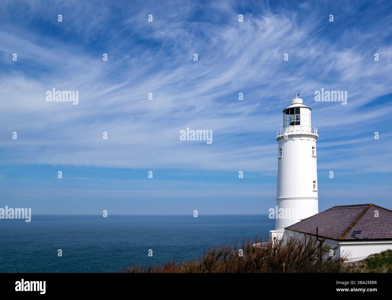 View of Trevose Head lighthouse in Cornwall, England, UK Stock Photo ...