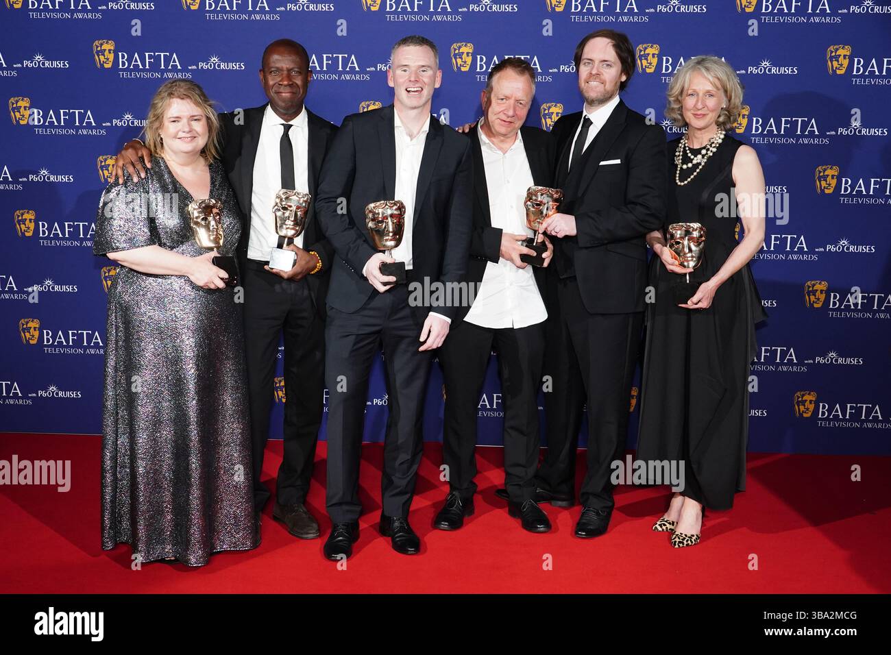 (left to right) Emma Parkins, Clive Myrie, Des Henderson, Ed Stobart ...