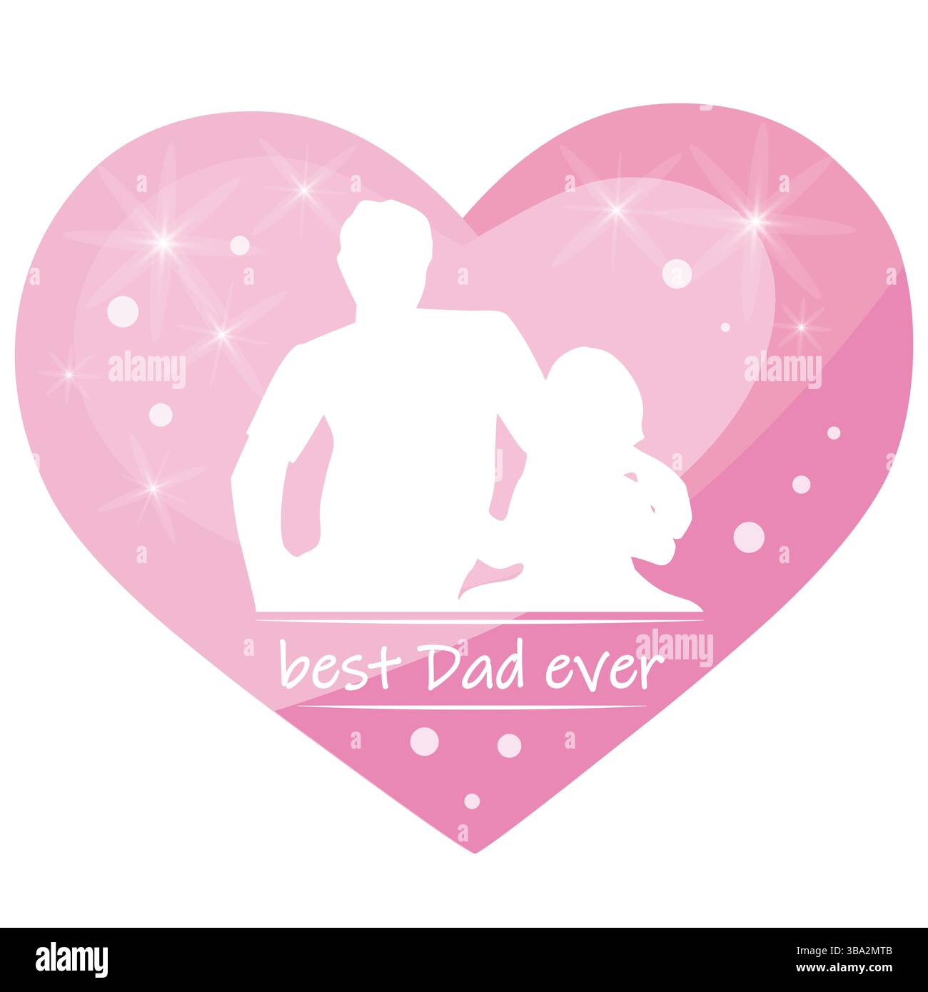 Love Best Ever Dad Father Hugging Kid Silhouette Stock Vector Image ...