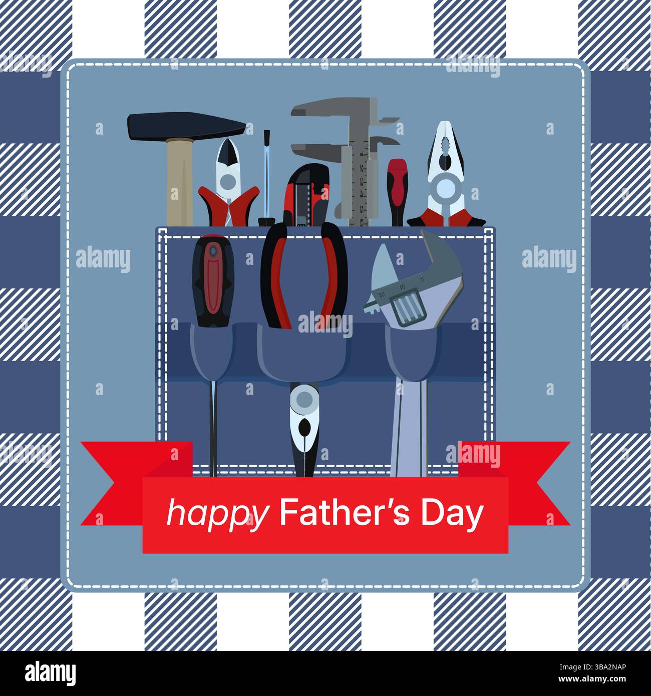 Happy Fathers Day Work Tools Greeting Card Poster Stock Vector Image ...