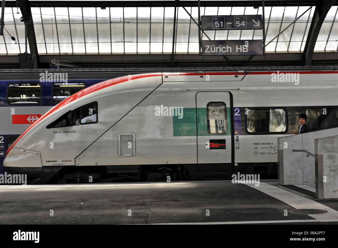 InterCity train at Zurich Airport (ZRH) station in the, Zurich ...